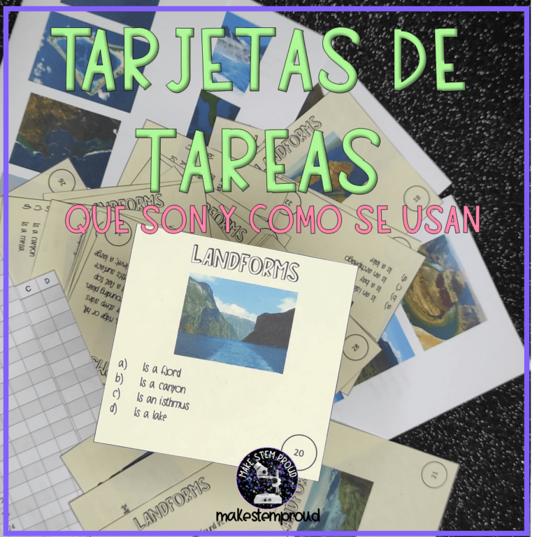 Tarjetas de tareas en clases de secundaria | Make STEM proud